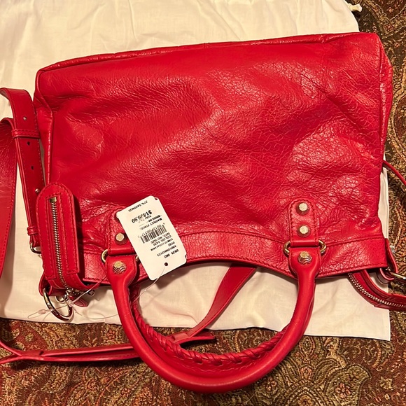 Balenciaga | Bags | Authentic Balenciaga Red Leather Classic Crossbody ...